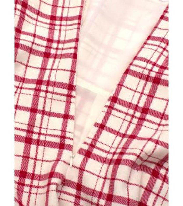 Dior Red and Cream Check Wool Mini Dress For Sale at 1stDibs