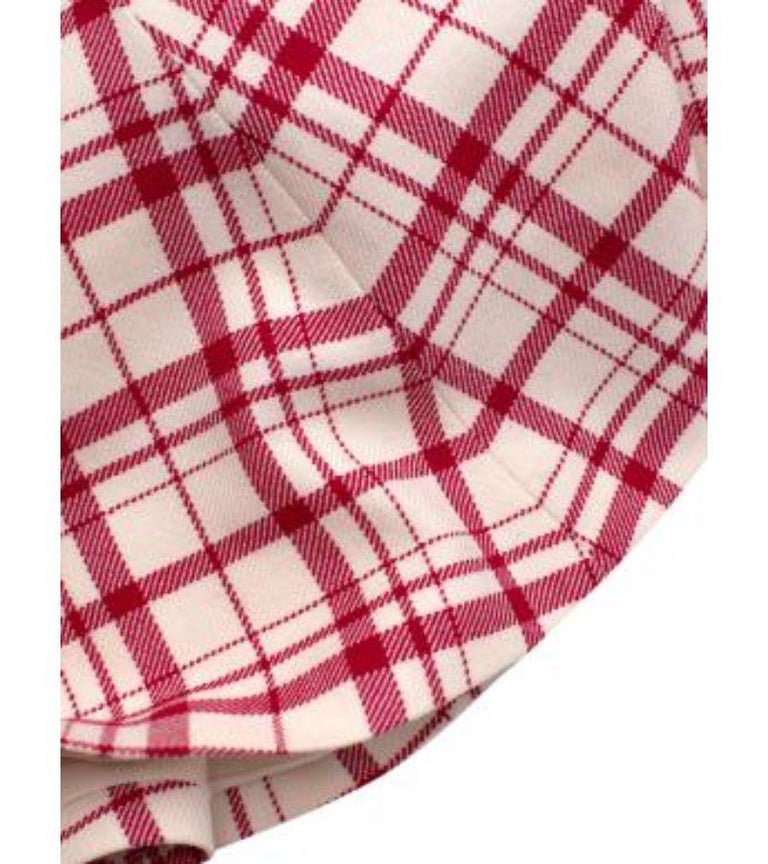 Dior Red and Cream Check Wool Mini Dress For Sale at 1stDibs