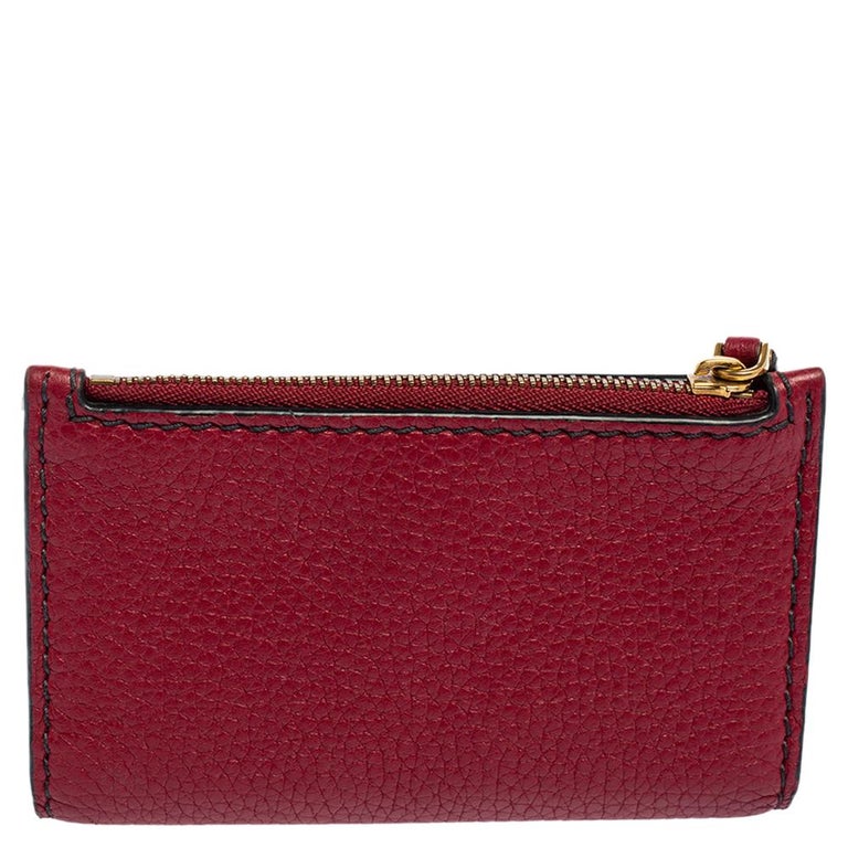 Dior Red Leather D Bee Bifold Wallet at 1stDibs