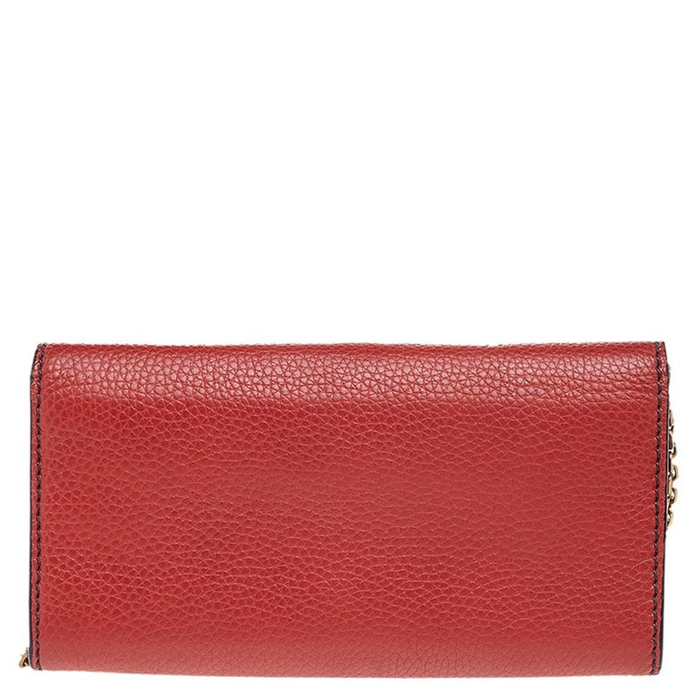 Dior Red Leather J'adior Wallet On Chain at 1stDibs