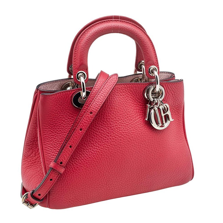 Dior Red Leather Mini Diorissimo Tote at 1stDibs