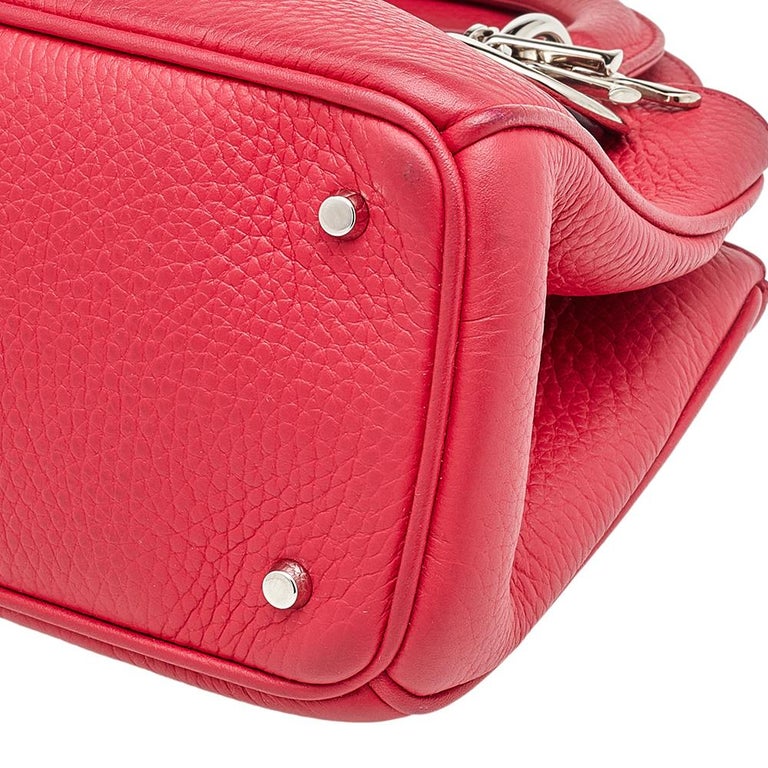 Dior Red Leather Mini Diorissimo Tote at 1stDibs
