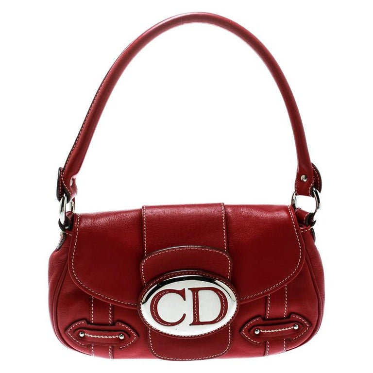 Dior Red Leather Shoulder Bag For Sale at 1stDibs