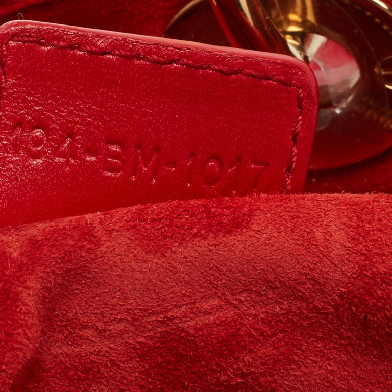Dior Red Woven Leather Medium Soft Lady Dior Tote For Sale at 1stDibs