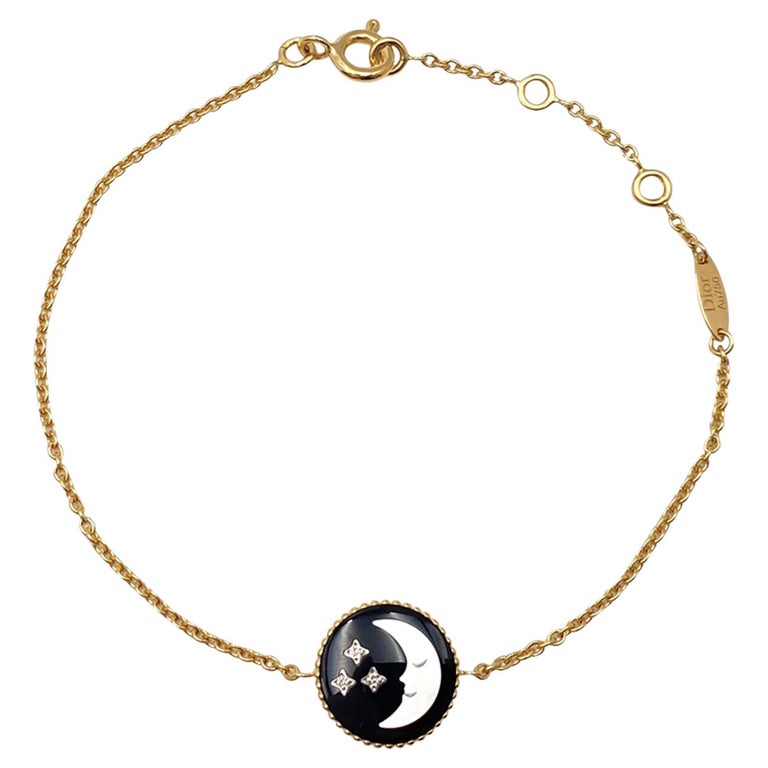 Dior 'Rose Celeste' Yellow Gold Onyx, Diamond, Mother of Pearl Bracelet at 1stDibs | dior rose ...