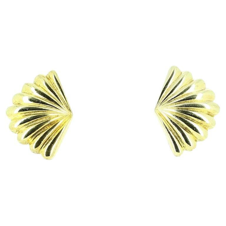 Dior Sea Shell Earrings In Gold Tone Metal For Sale at 1stDibs