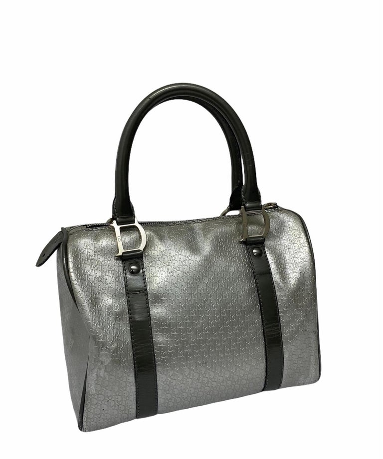 Dior Silver Leather Bag For Sale at 1stDibs