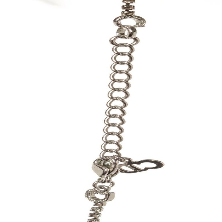 Dior Silver Rhinestone Mini Dog Tag Necklace For Sale at 1stDibs