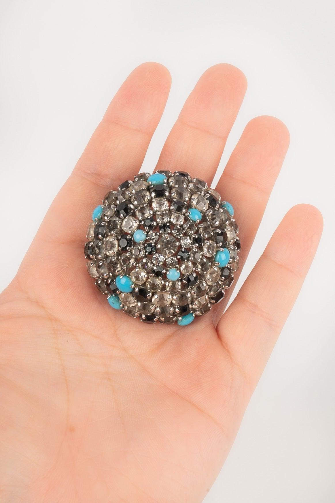 Dior Silvery Metal Brooch, 1961 For Sale at 1stDibs