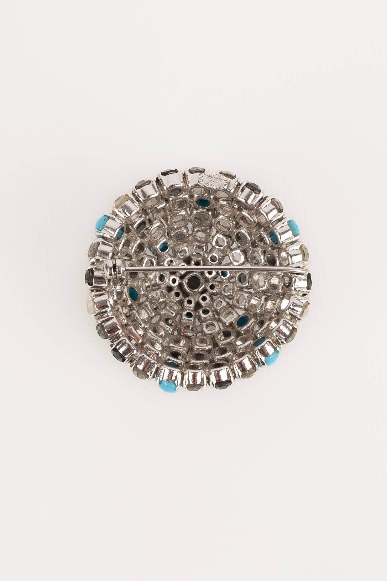 Dior Silvery Metal Brooch, 1961 For Sale at 1stDibs