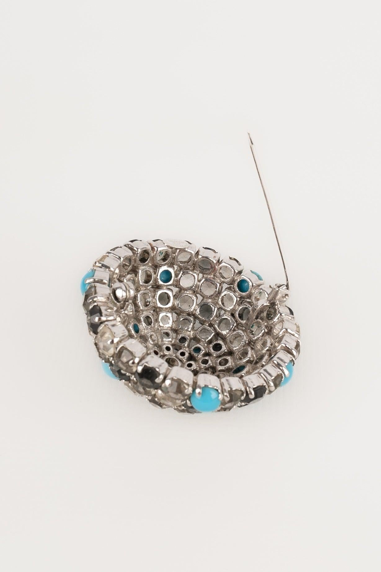 Dior Silvery Metal Brooch, 1961 For Sale at 1stDibs