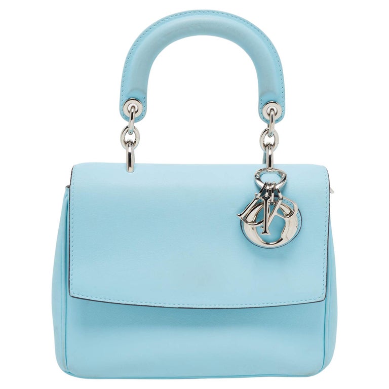 Dior Sky Blue Leather Mini Be Dior Top Handle Bag For Sale at 1stDibs