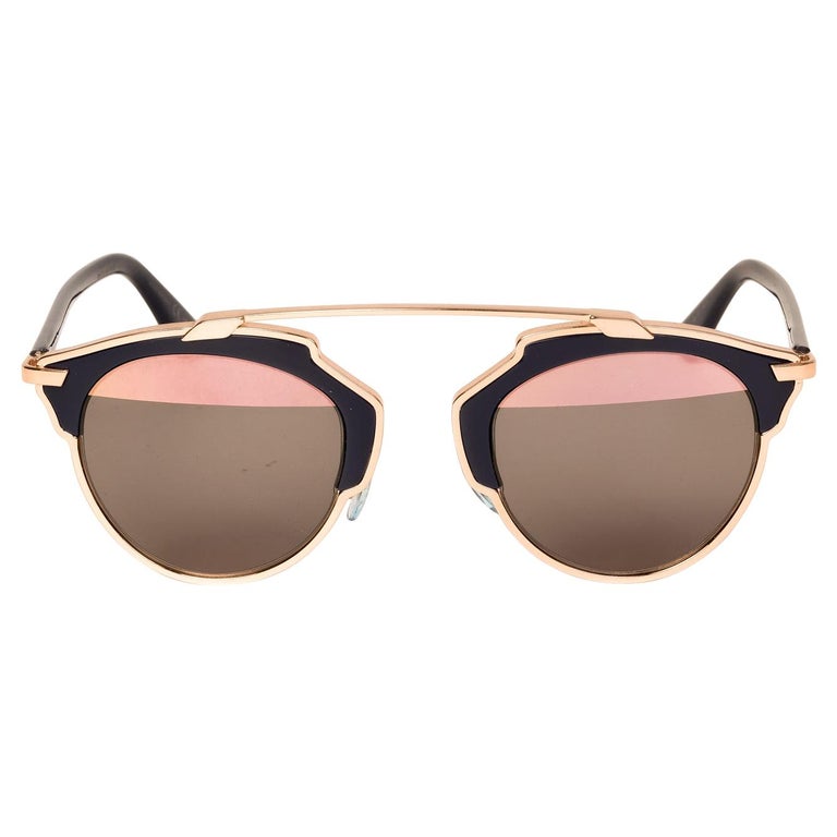 Dior So Real (U5WZJ) Blue and Gold Sunglasses at 1stDibs