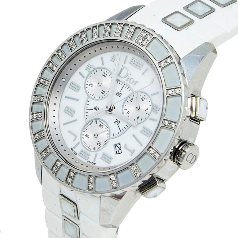 Dior Stainless Steel Diamond Rubber Christal Women's Wristwatch 38 mm ...