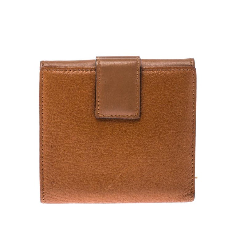Dior Tan Leather Diorling Compact Wallet at 1stDibs