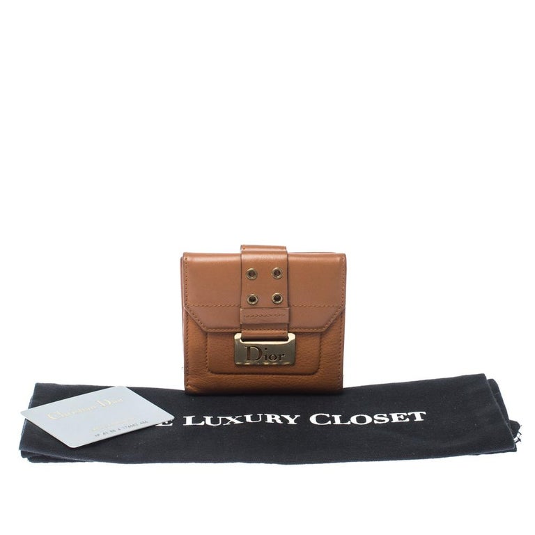 Dior Tan Leather Diorling Compact Wallet at 1stDibs