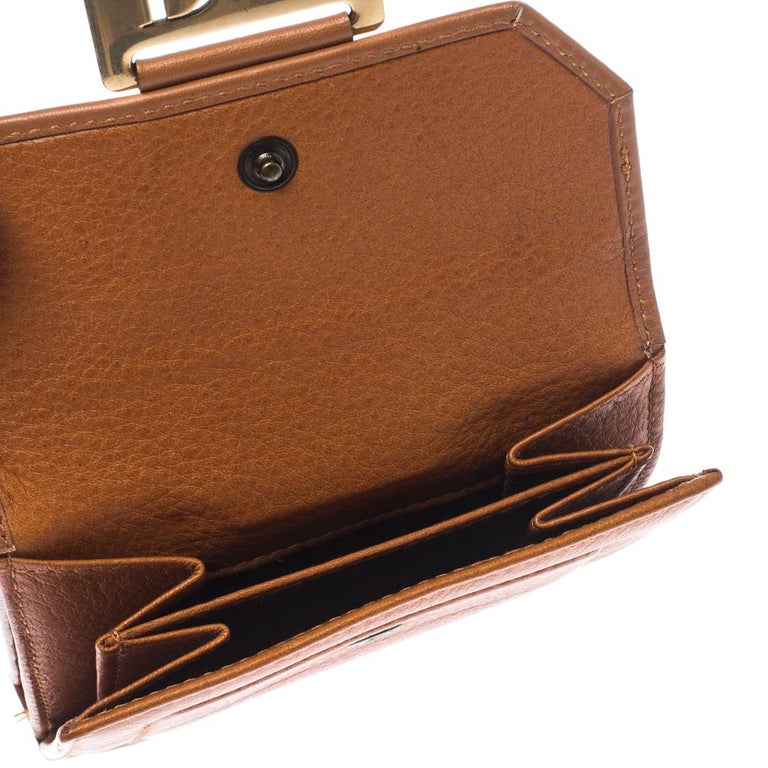 Dior Tan Leather Diorling Compact Wallet at 1stDibs