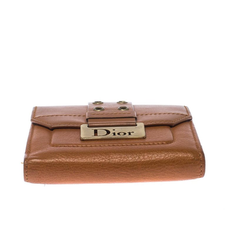 Dior Tan Leather Diorling Compact Wallet at 1stDibs