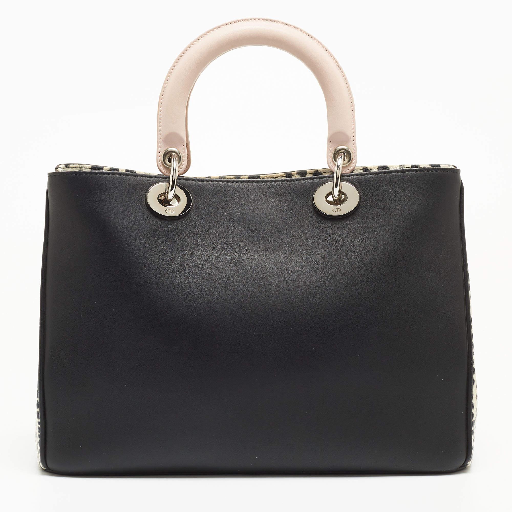 Dior Tri Color Leather and Snakeskin Medium Diorissimo Shopper Tote For ...