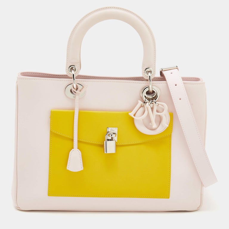 Dior Tri Color Leather Diorissimo Pocket Tote For Sale at 1stDibs
