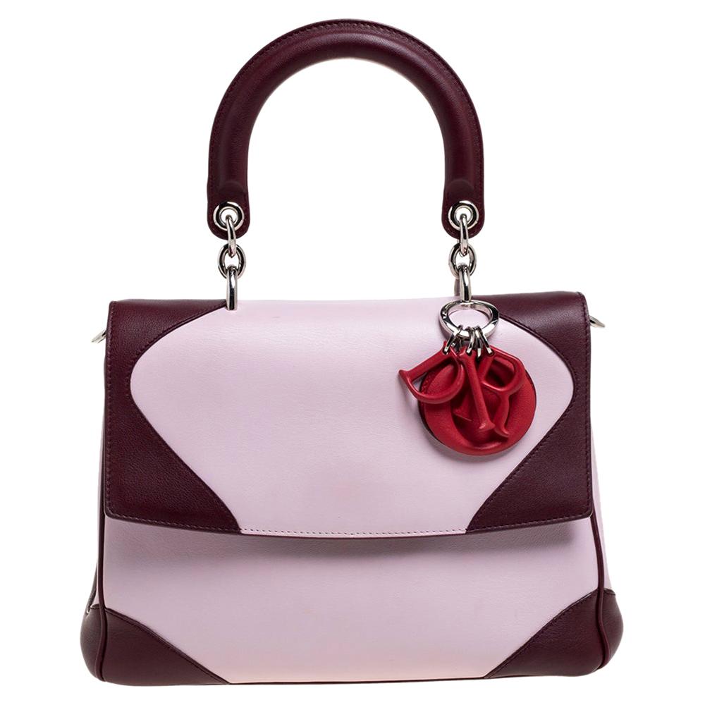 Dior Tri Color Leather Small Be Dior Flap Top Handle Bag at 1stDibs