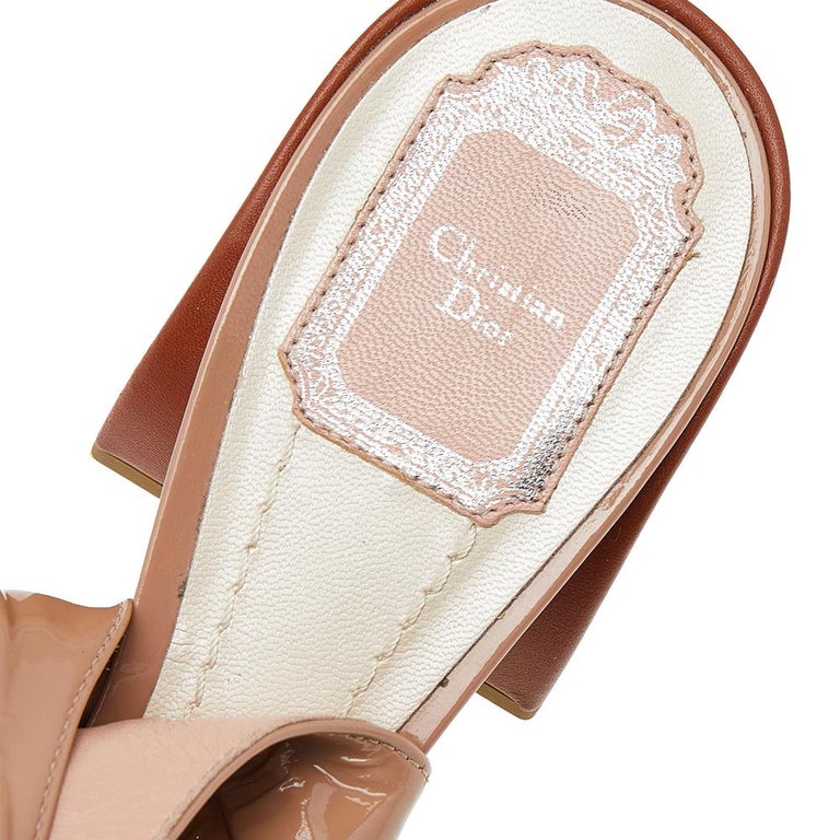 Dior Tri Color Patent Leather Conquest Ankle Wrap Sandals Size 40 at ...