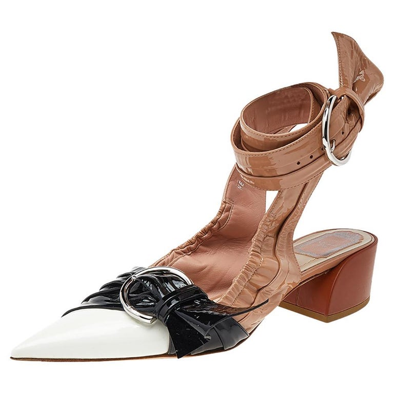 Dior Tri Color Patent Leather Conquest Ankle Wrap Sandals Size 40 at ...
