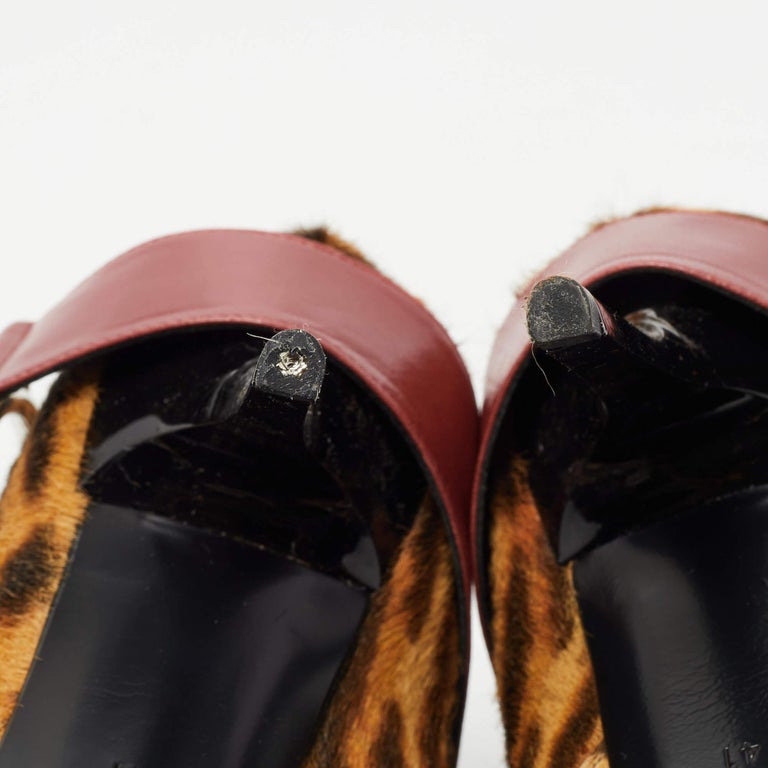 Dior Tricolor Leopard Print Calf Hair and Leather Ankle Booties Size 41 ...