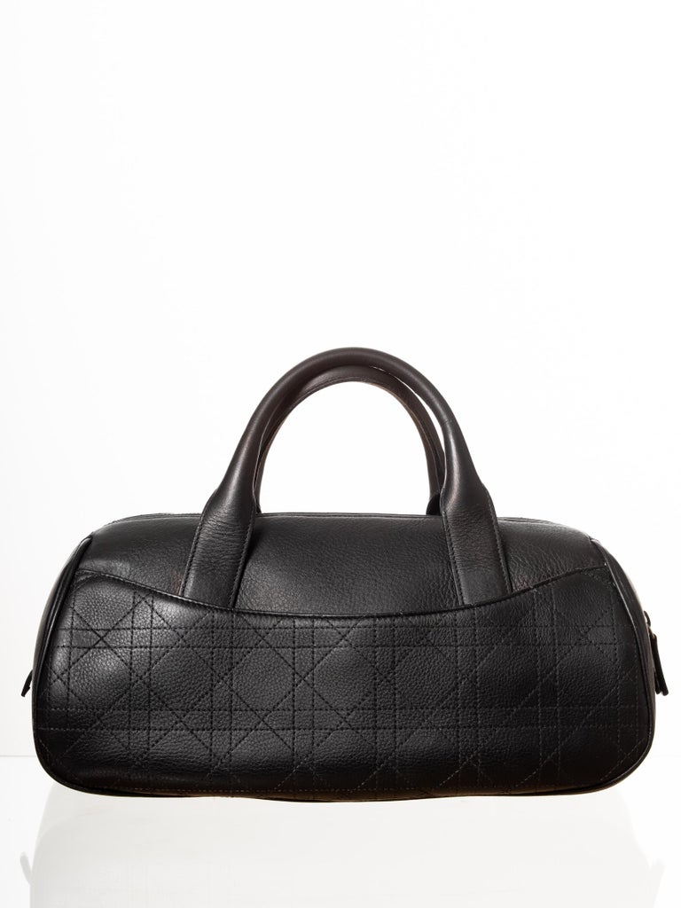 Dior Vintage Black Calfskin Cannage Handbag 2005 at 1stDibs