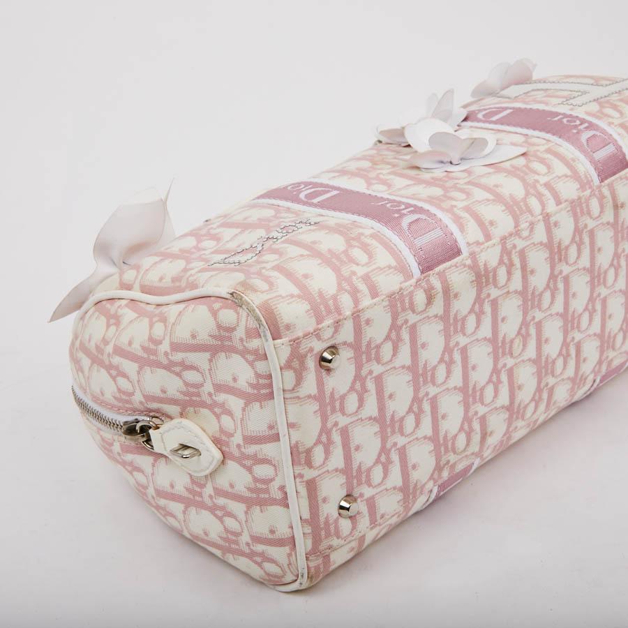 DIOR Vintage Pink Monogram Canvas Top Handle Bag For Sale at 1stDibs ...