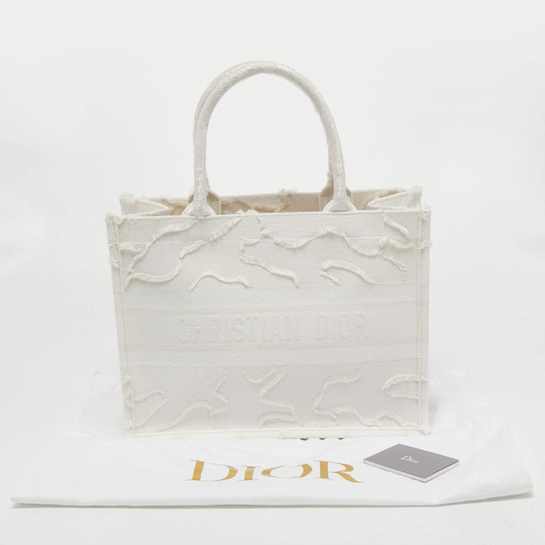 Dior White Camouflage Canvas Medium Book Tote For Sale at 1stDibs