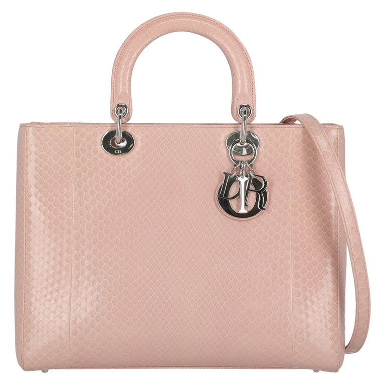 Dior Women's Shoulder Bag Lady Dior Pink Leather For Sale at 1stDibs