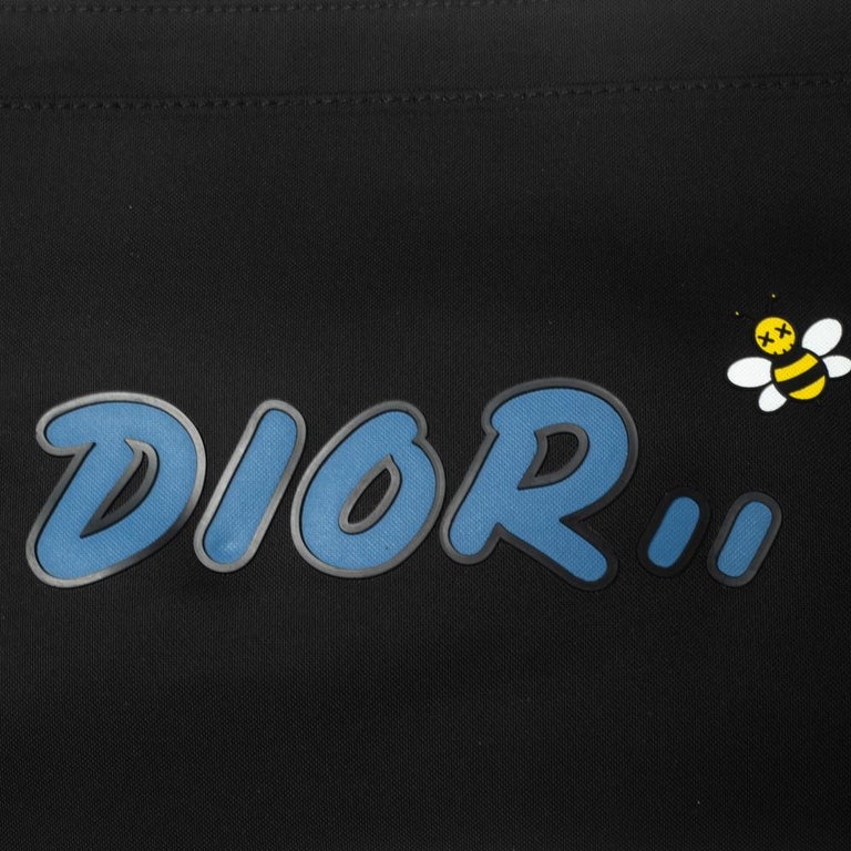 Dior x Kaws Black Nylon Bee Wristlet Pouch For Sale at 1stDibs