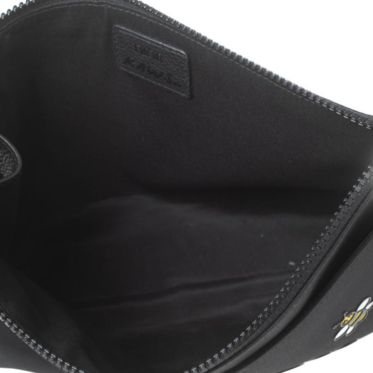 Dior x Kaws Black Nylon Bee Wristlet Pouch For Sale at 1stDibs