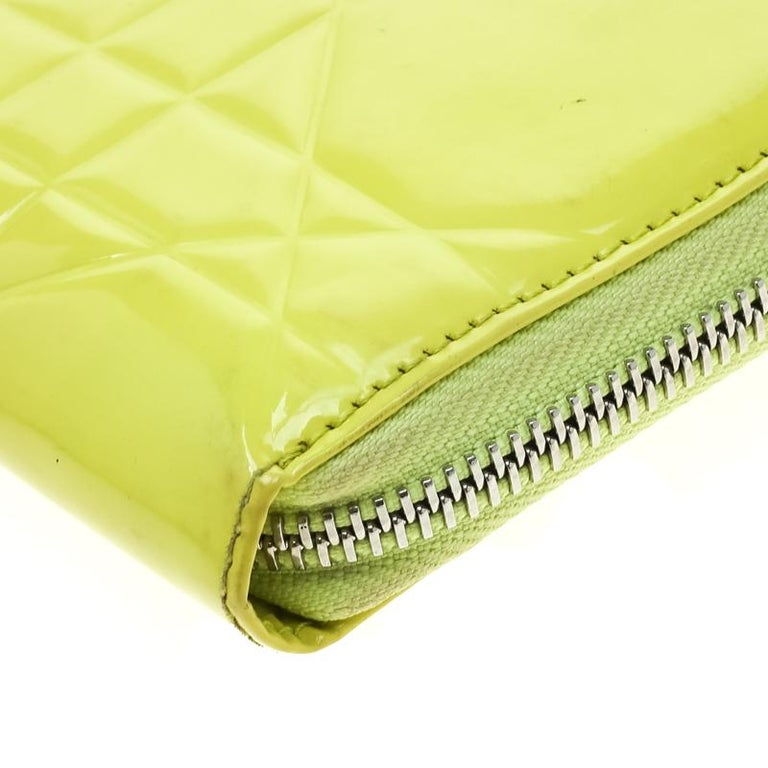Dior Yellow Leather Lady Dior Zip Around Wallet For Sale at 1stDibs