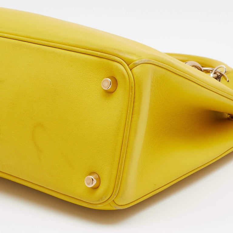 Dior Yellow Leather Medium Diorissimo Shopper Tote For Sale at 1stDibs