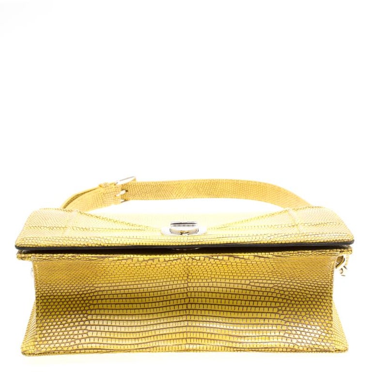 Dior Yellow Lizard Skin Small Diorama Shoulder Bag For Sale at 1stDibs ...