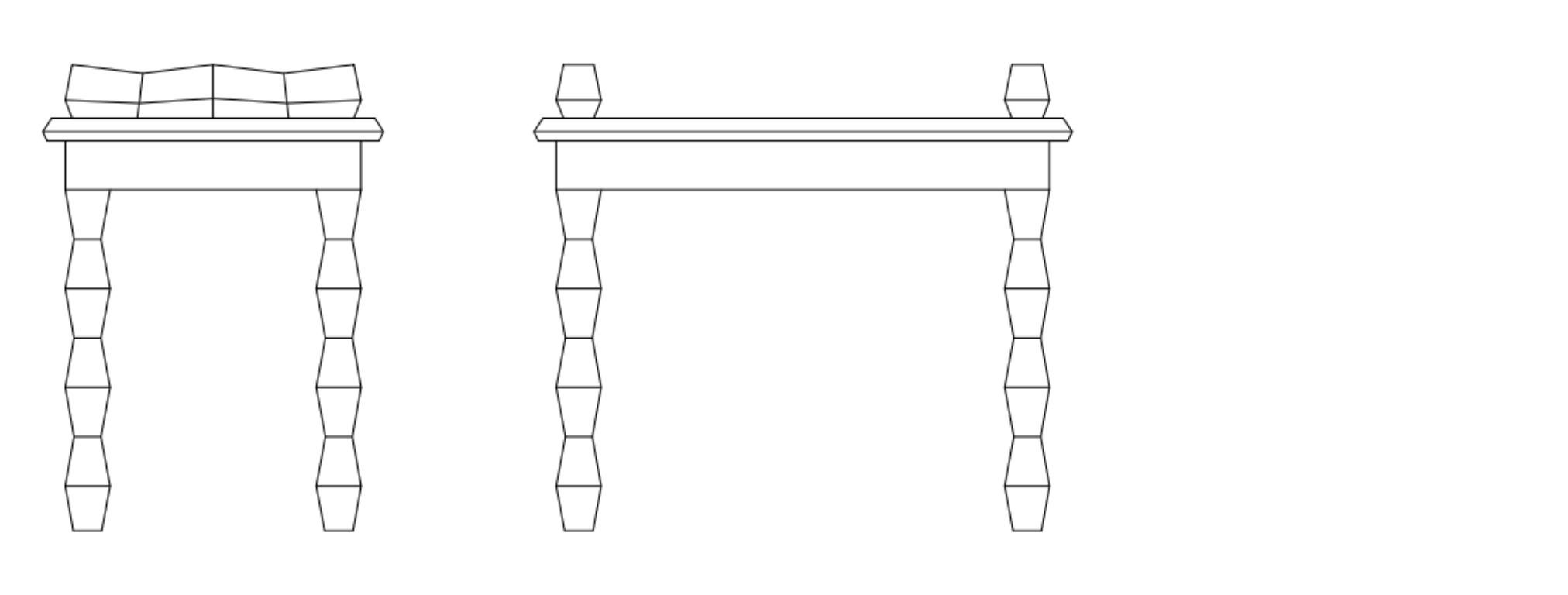 Neoclassical Cubist Polygonal Walnut Seat Faceted Classical Classic ...