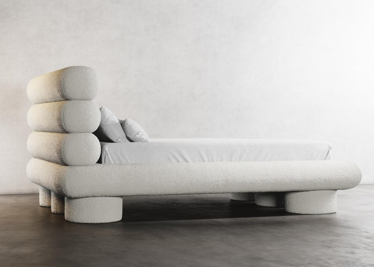 Dip Bed - Modern Design in Cloud Boucle For Sale at 1stDibs