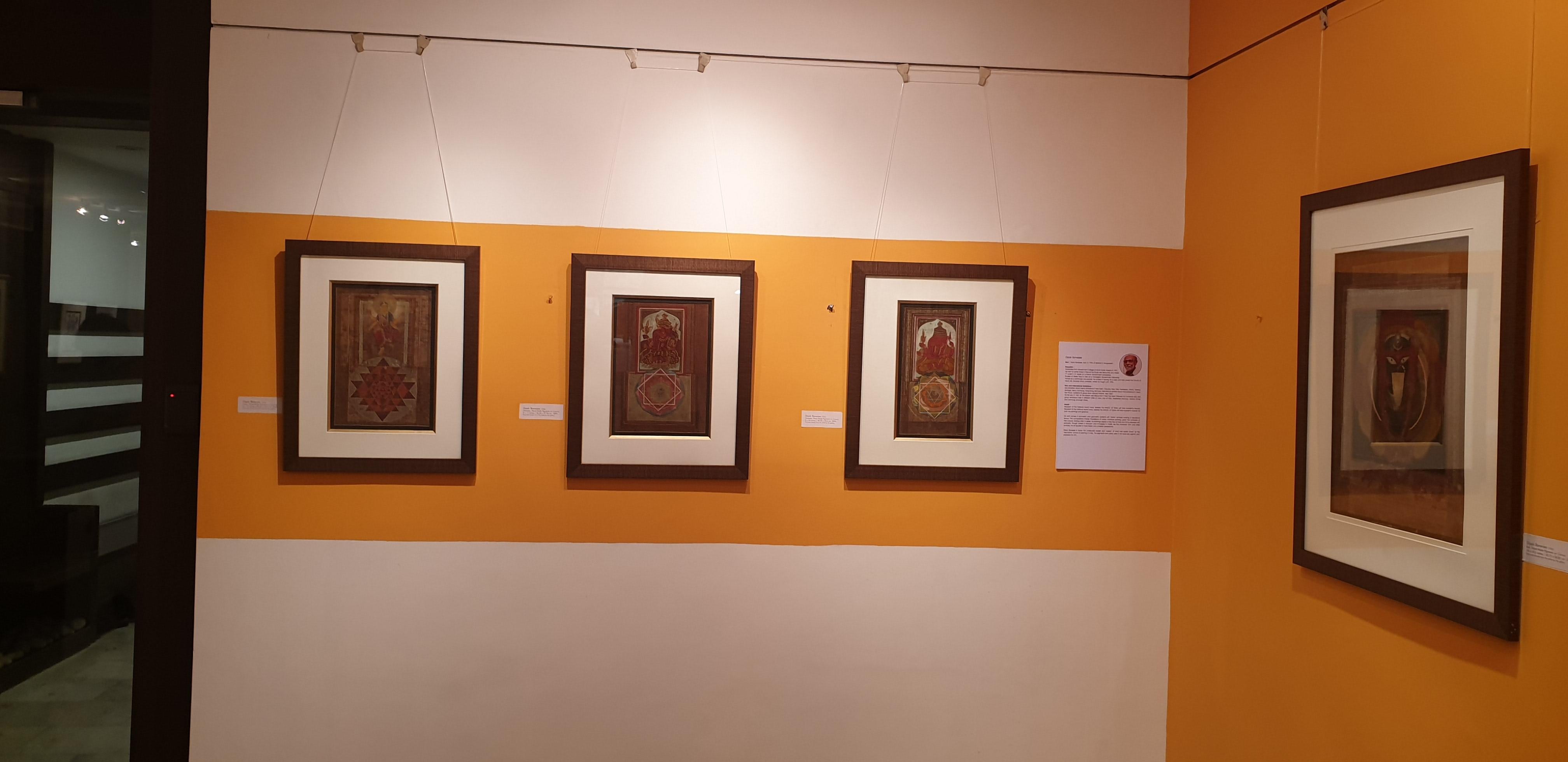 Dipak Banerjee - Laxmi, Goddess, Hand Made Pigments on Canvas, Red by ...