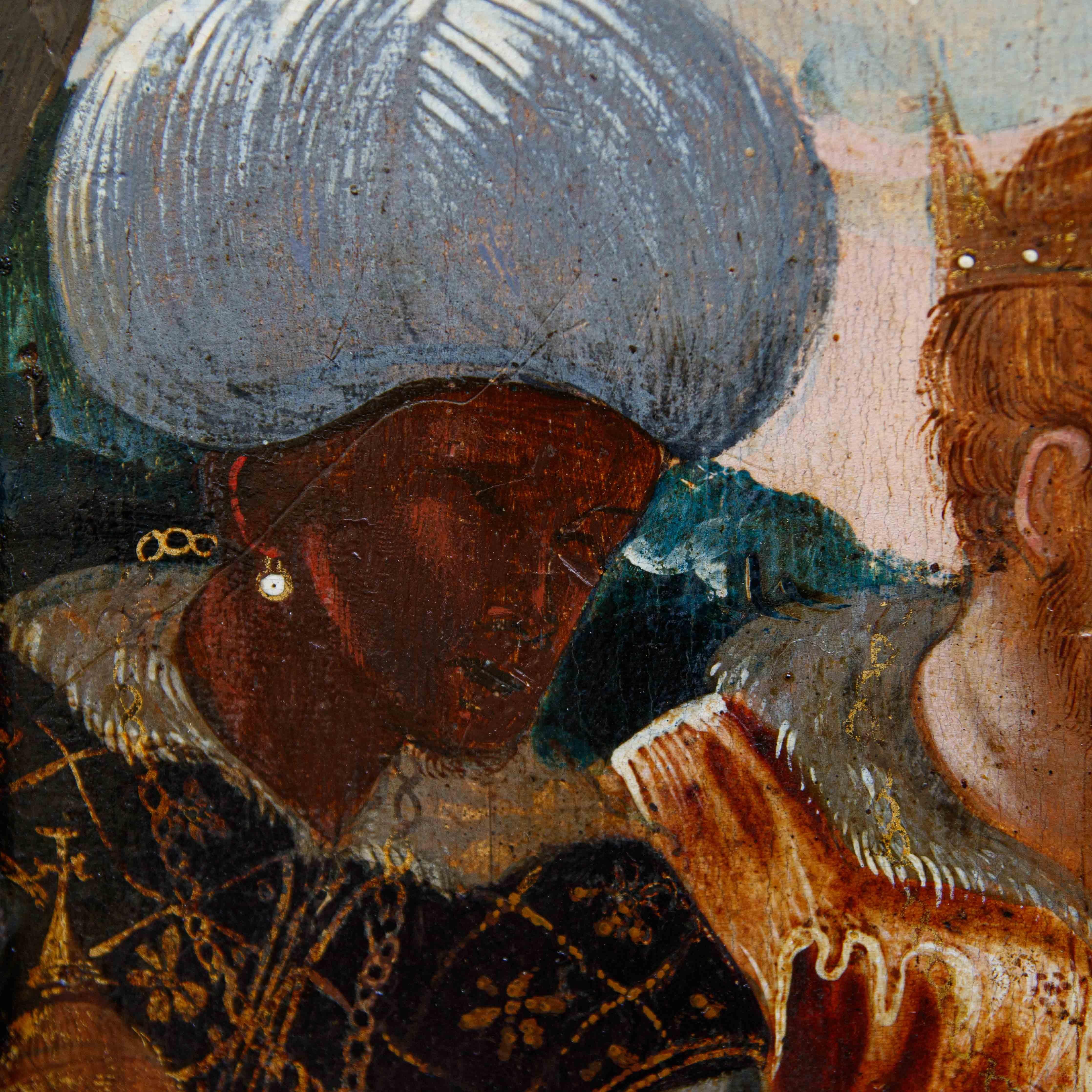 Panel painting depicting Adoration of the Magi Venetian Cretan 16th century For Sale at 1stDibs