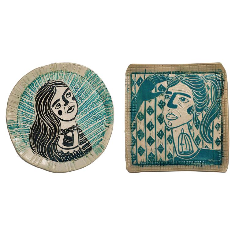 Diptych Lock and Key, Rattling Cages, Carved Porcelain Plates For Sale ...