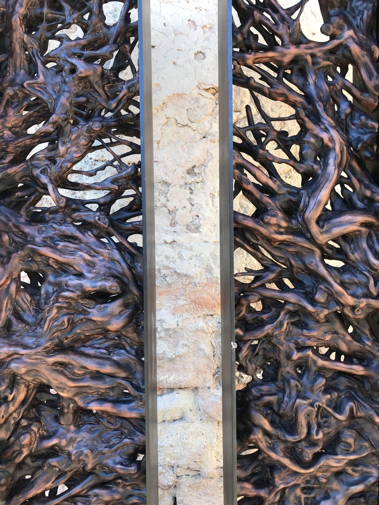 'Diptych', Pair of Litchi Root Sculptures by Jerome Abel Seguin at 1stDibs