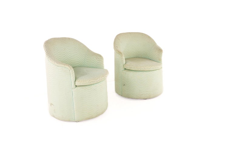 Directional Mid Century Barrel Swivel Lounge Chairs For Sale at 1stDibs