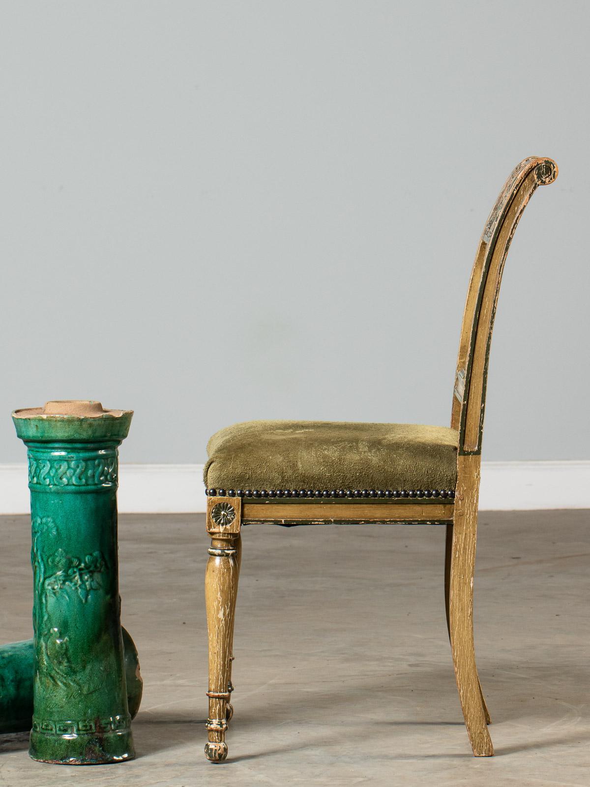 Directoire Empire Style Antique French Painted Chair, circa 1850 at 1stDibs