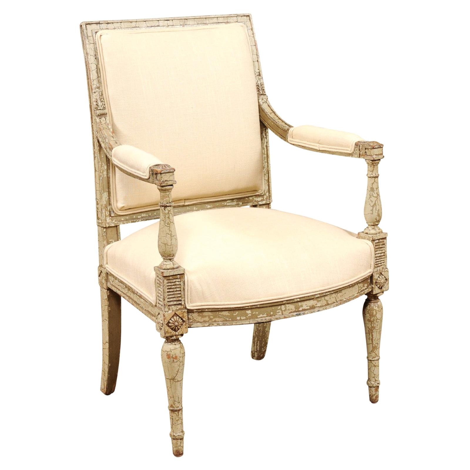 Set of Four French Directoire Style Arm Chairs at 1stDibs