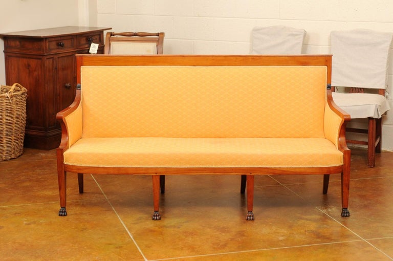 Directoire Sofa in Fruitwood with Paw Feet, France, ca. 1800 For Sale ...