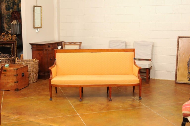 Directoire Sofa in Fruitwood with Paw Feet, France, ca. 1800 For Sale ...