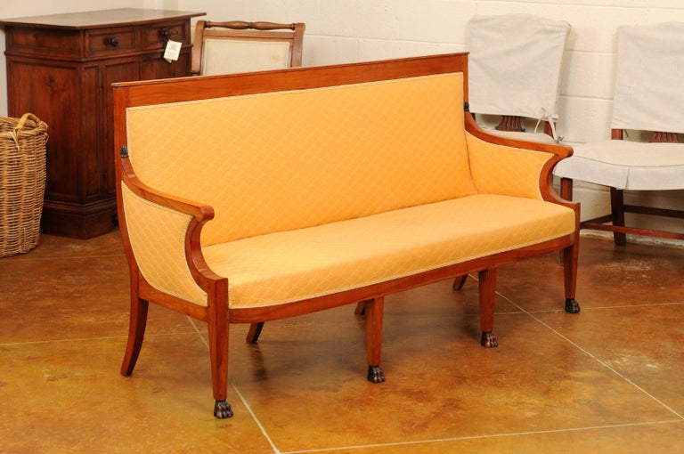Directoire Sofa in Fruitwood with Paw Feet, France, ca. 1800 For Sale ...