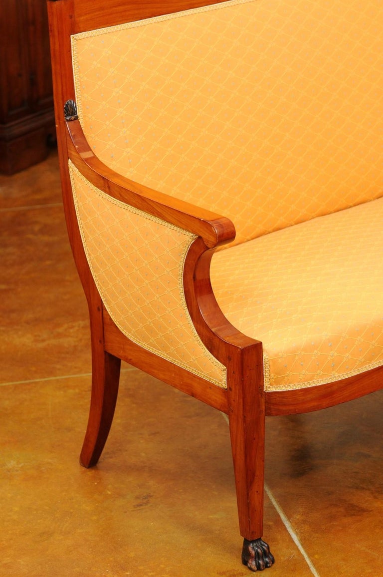 Directoire Sofa in Fruitwood with Paw Feet, France, ca. 1800 For Sale ...